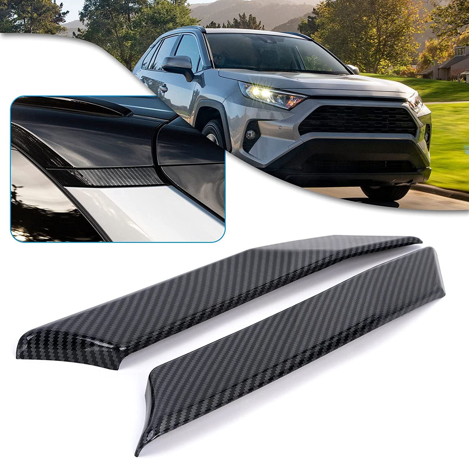 Xotic Tech Exterior Rear Door Window C Pillar Molding Cover Trim ...