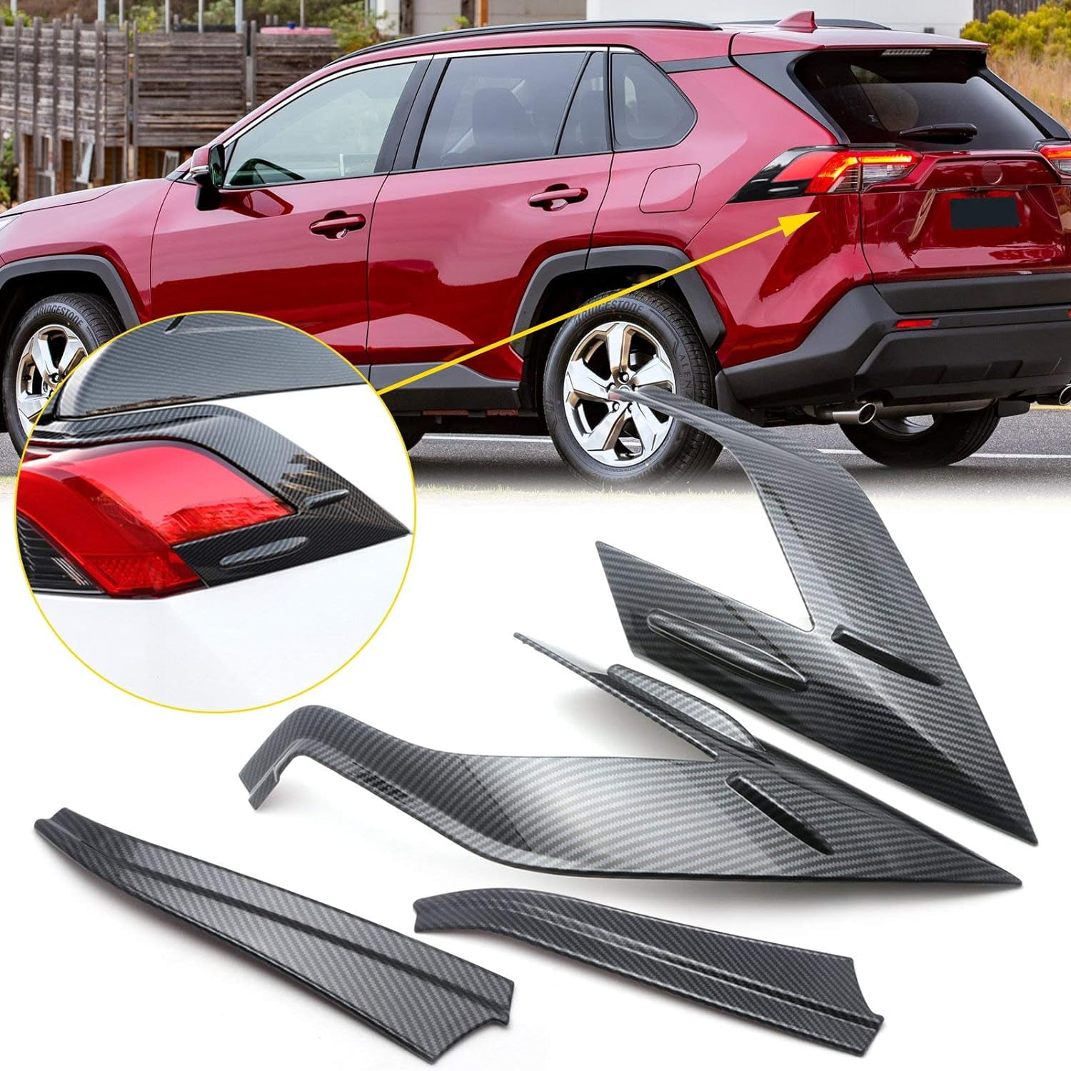 Xotic Tech Exterior Rear Tail Light Eyelid Bezel Frame Cover Trim ...