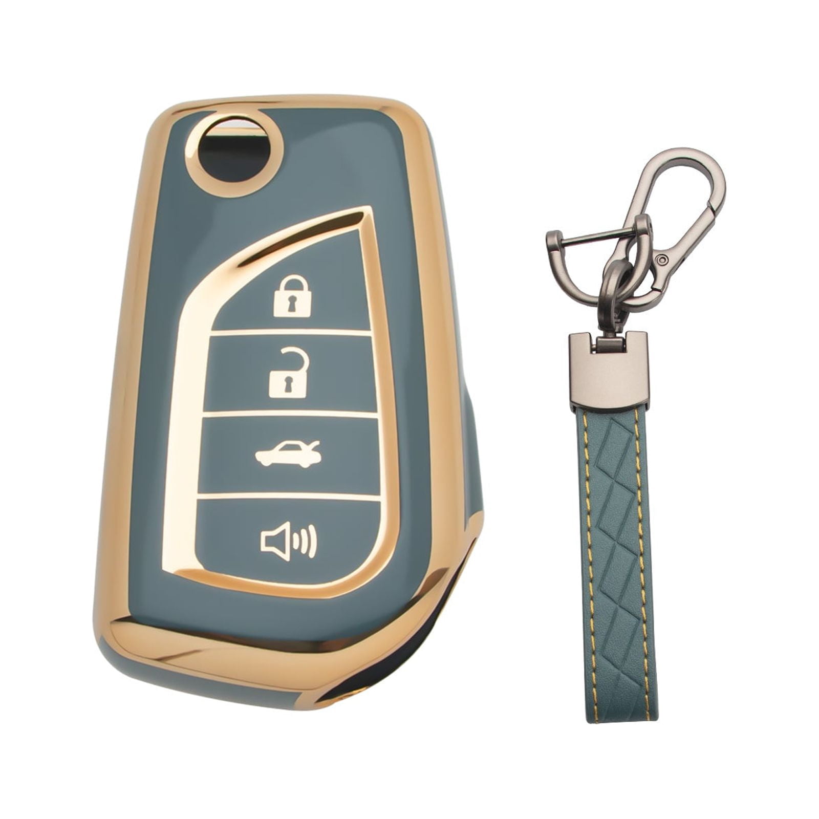 Xotic Tech Gray TPU Full Seal Remote Folding Key Fob Cover Holder w ...