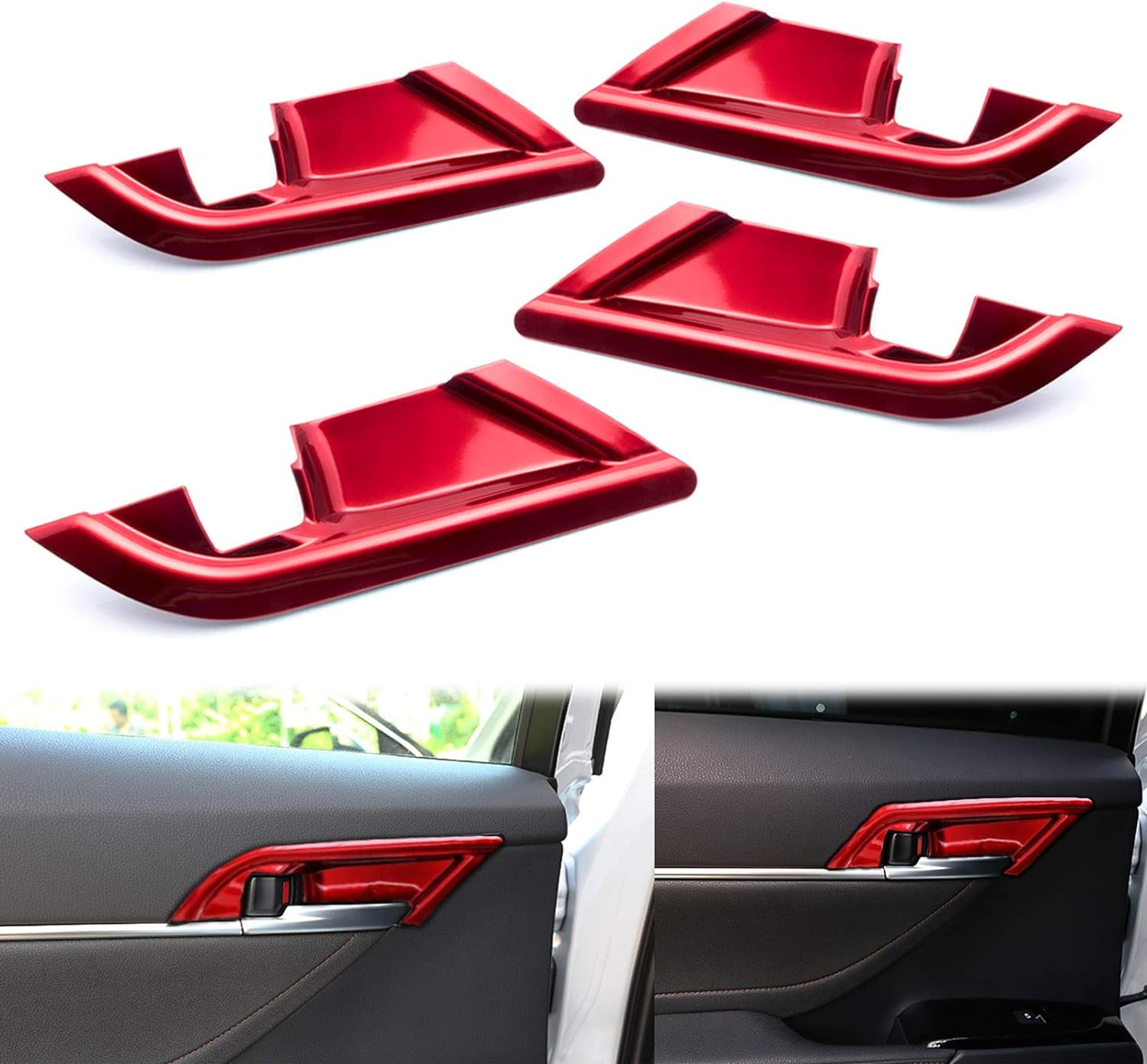 Xotic Tech Interior Car Door Handle Bowl Cover Trim, Sporty Red ...