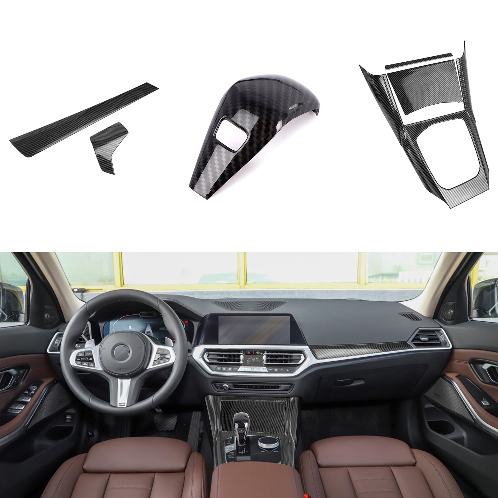 Xotic Tech Interior Center Console Stripe Gear Shift Panel w/ Knob ...