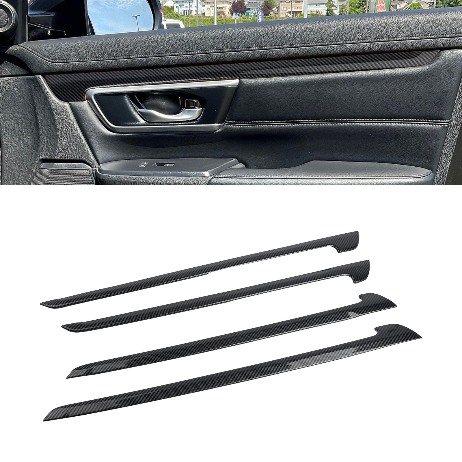 Xotic Tech Interior Door Panel Stripe Molding Cover Trim,Carbon Fiber ...