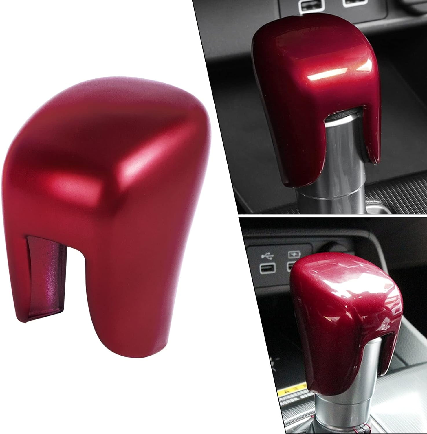 Xotic Tech Interior Gear Shift Knob Cap Cover Trim, Sporty Red, Compatible with Honda Civic 11th ...