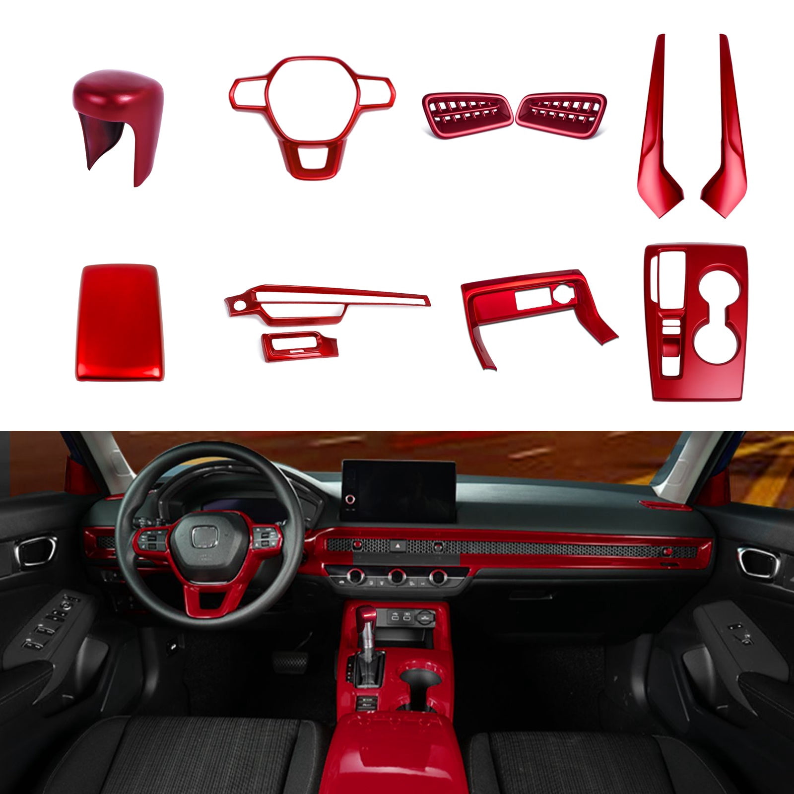 Xotic Tech Interior Steering Wheel Frame AC Vent Outlet Gear Shift ...