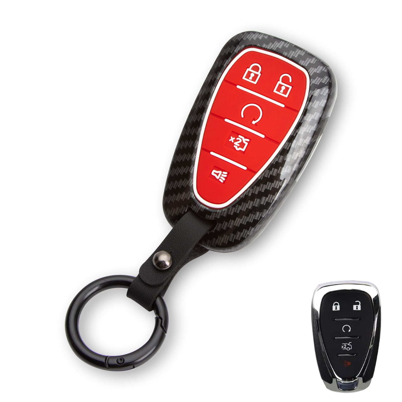 Xotic Tech Key Fob Cover Carbon Fiber Texture Key Shell Silicone Case ...