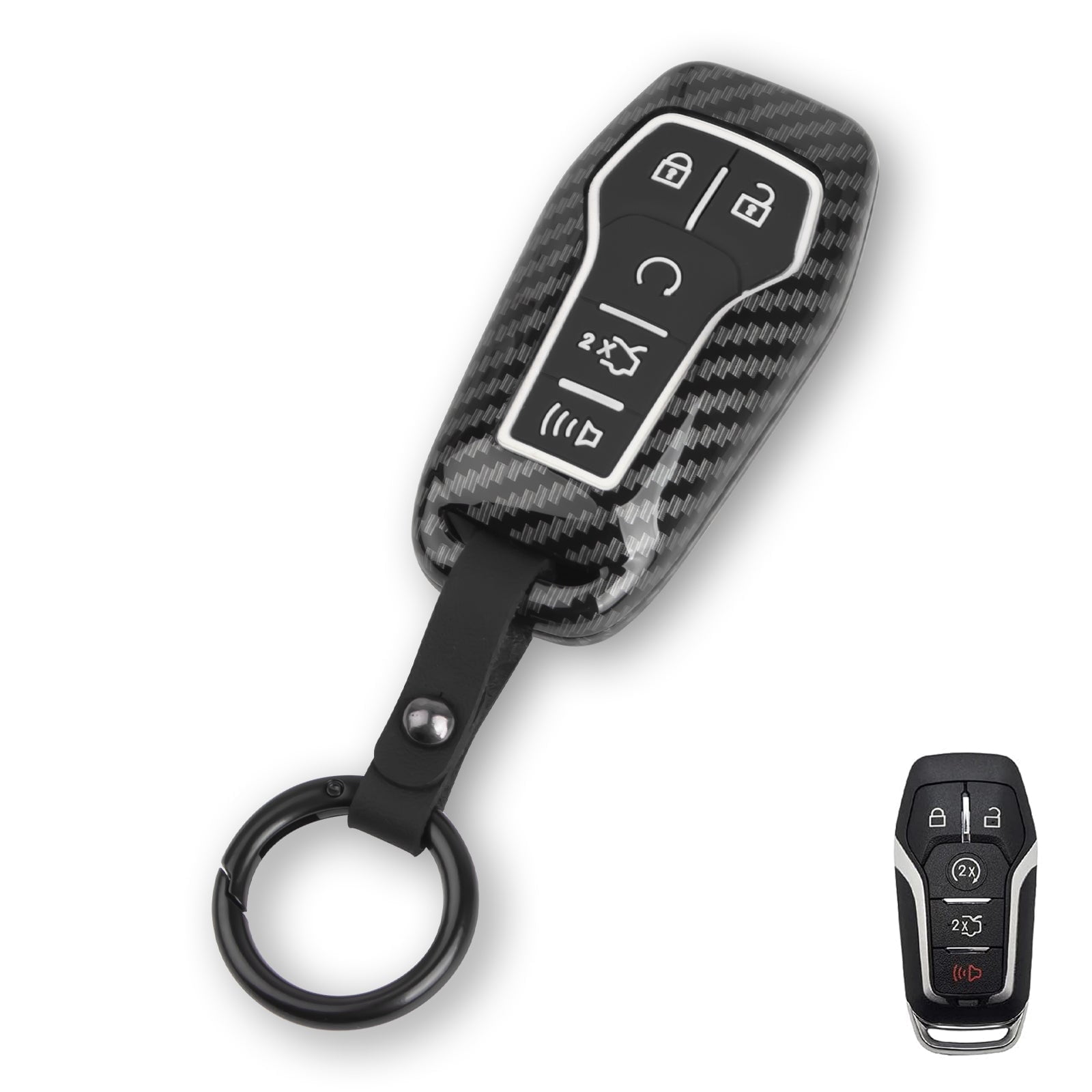Xotic Tech Key Fob Cover Carbon Fiber Texture Key Shell Silicone Case w ...