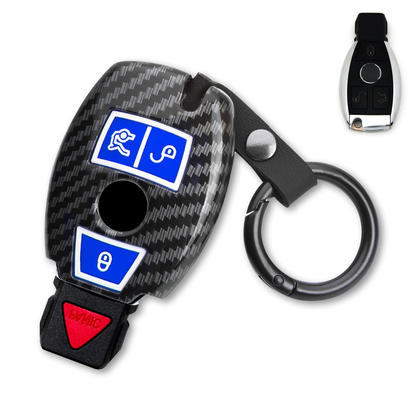 Xotic Tech Key Fob Cover Carbon Fiber Texture Key Shell Silicone Case ...