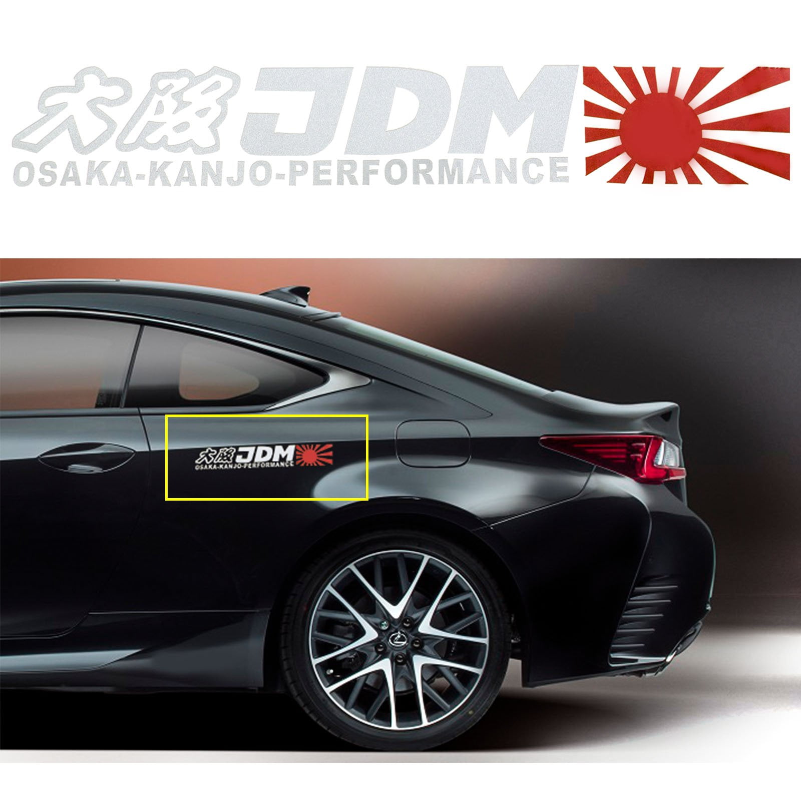 Xotic Tech OSAKA-KANJO-PERFORMANCE Letter Decal Rising Sun JDM Japanese ...