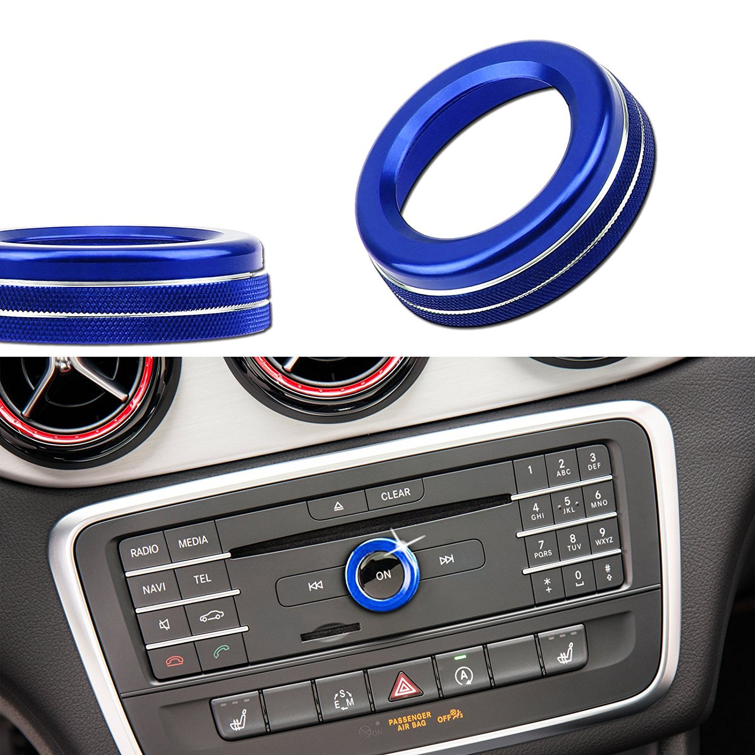 Xotic Tech One Piece Blue Car Stereo Tuner Control Knob Audio Volume ...