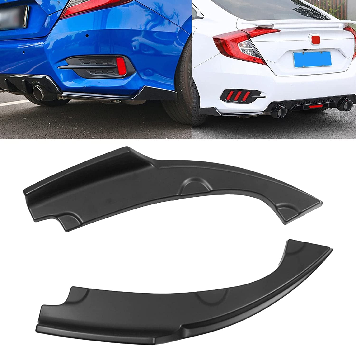 Xotic Tech Rear Bumper Lip Diffuser Splitter Canard Black, Compatible ...