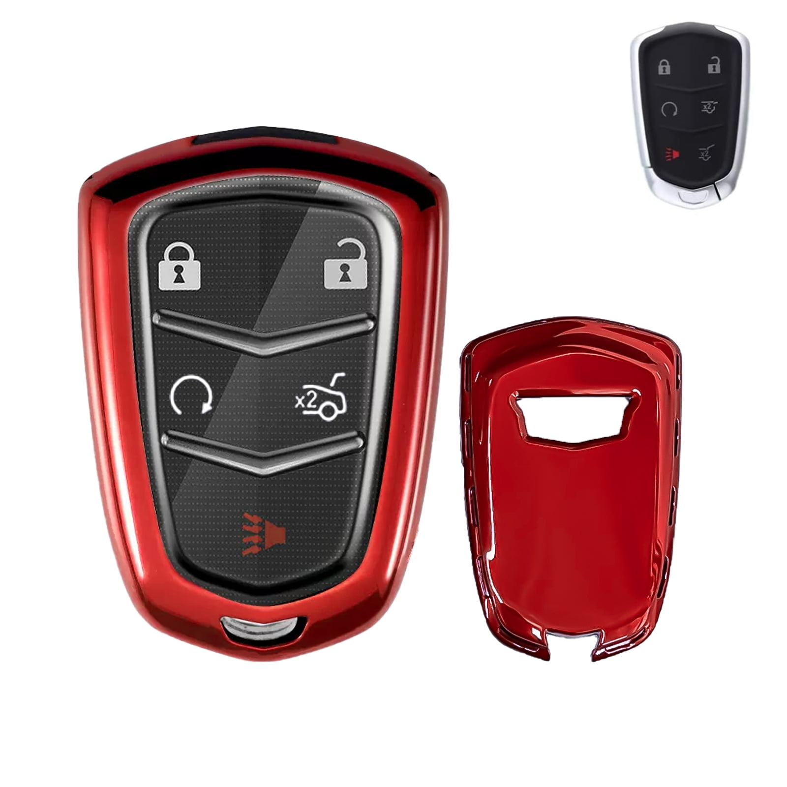 Xotic Tech Red Soft TPU Remote Control Smart Key Fob Cover Compatible ...