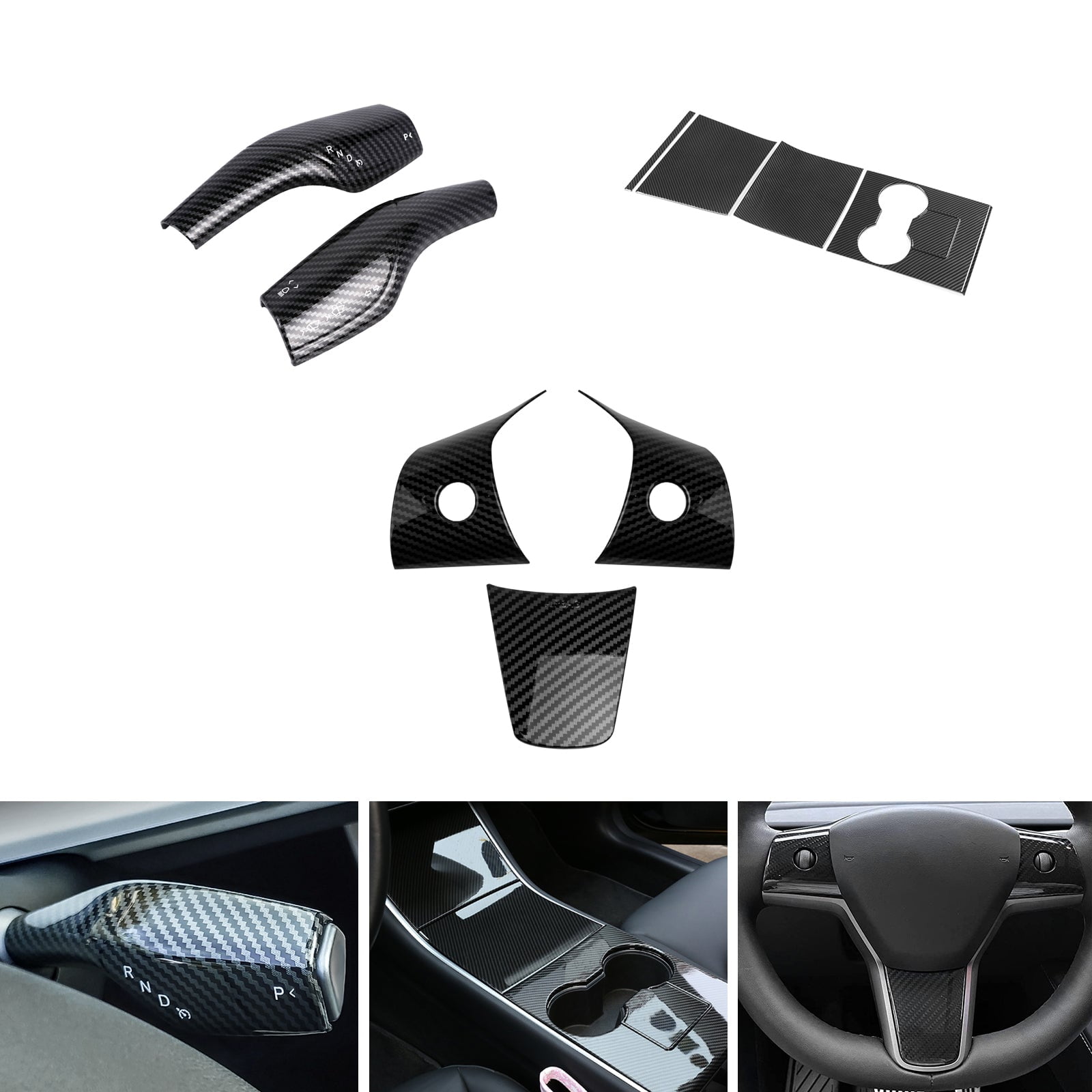 Xotic Tech Set Carbon Fiber Style Interior Center Console Wrap Paddle ...