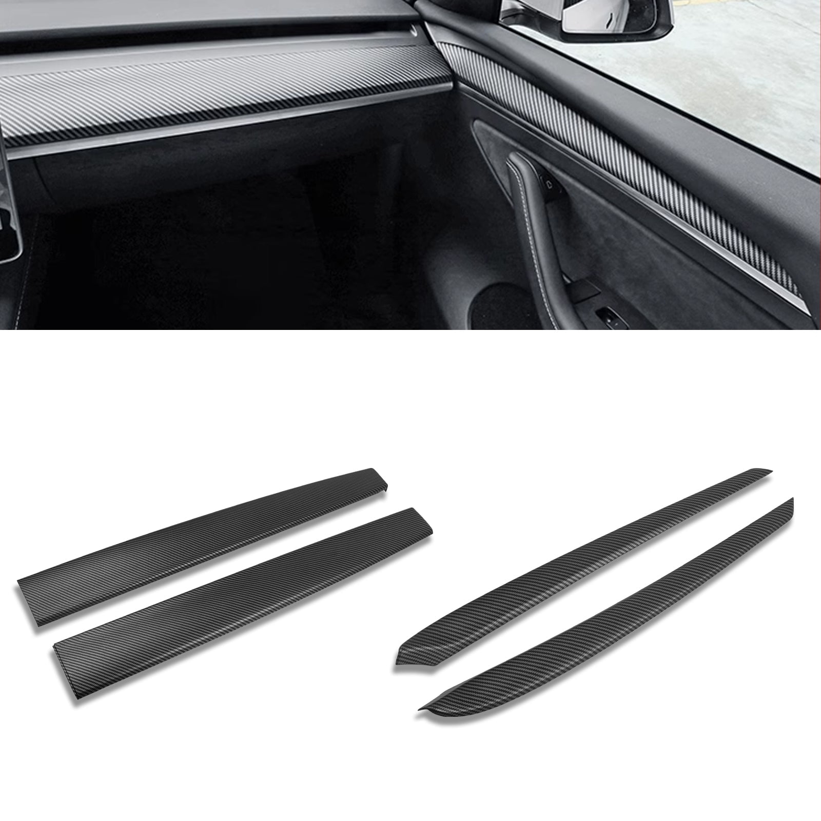 Xotic Tech Set Interior Dashboard Panel + Door Trim Cover Wrap Cap Trim ...