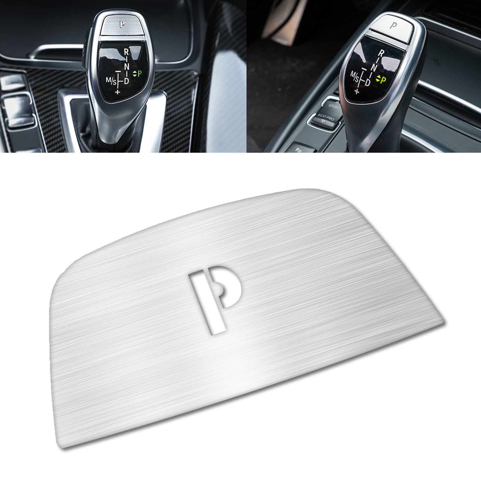 Xotic Tech Silver Gear Shift Knob Lever P Parking Shift Button Cover ...