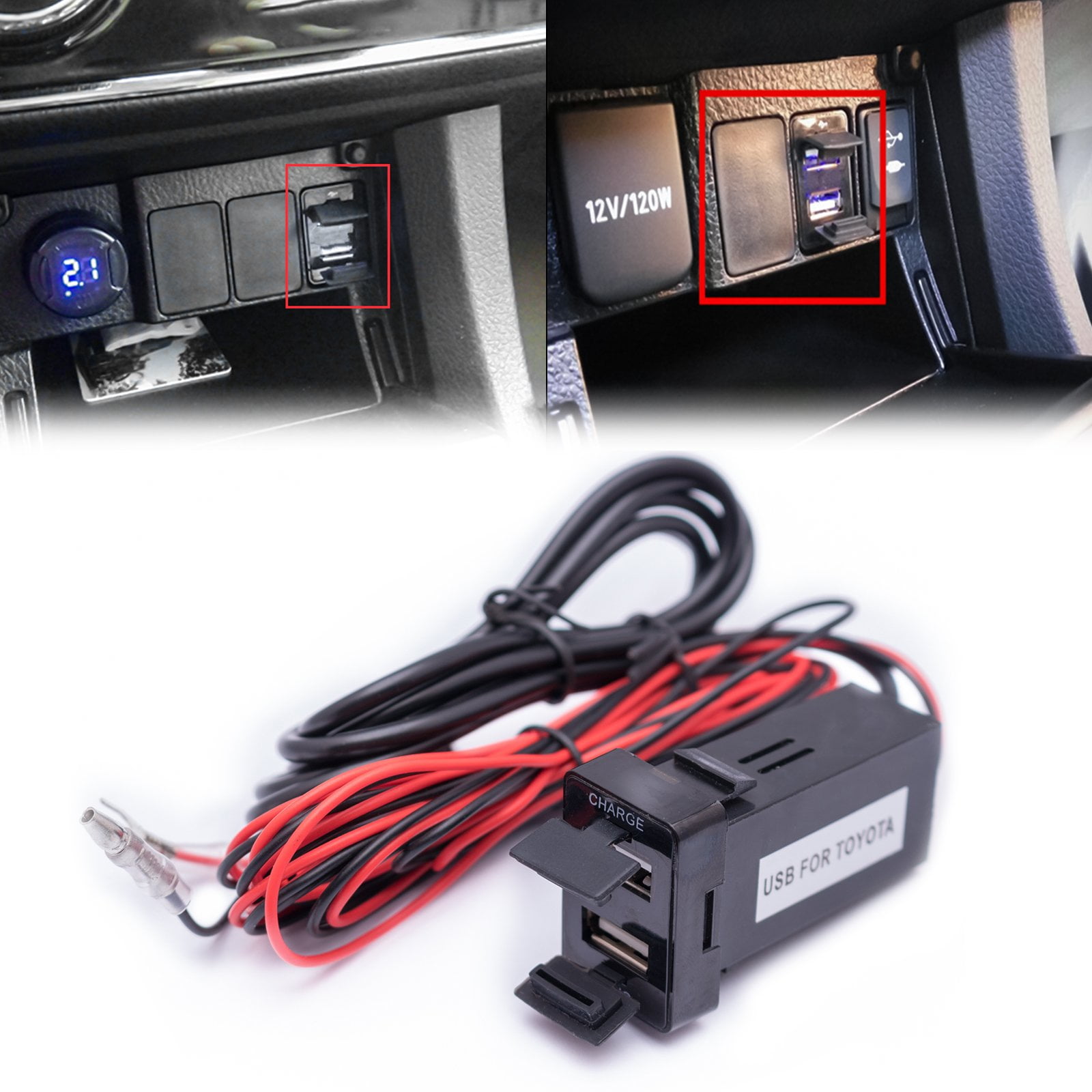Xotic Tech USB Port Charger/ Audio LED Indicator Adapter for Toyota ...