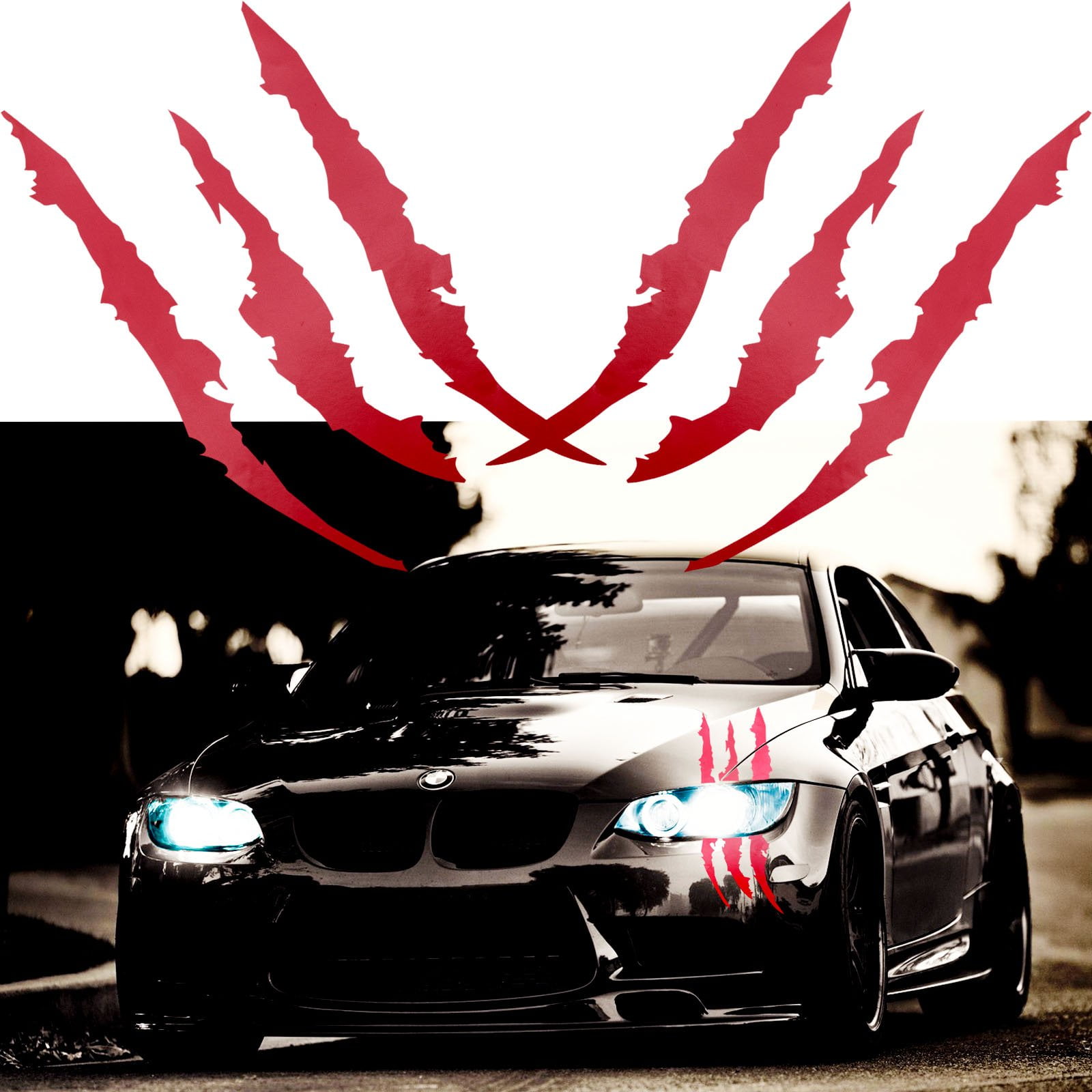 Xotic Tech Vinyl Headlight Taillight Claw Scar Scratch Decal Monster ...