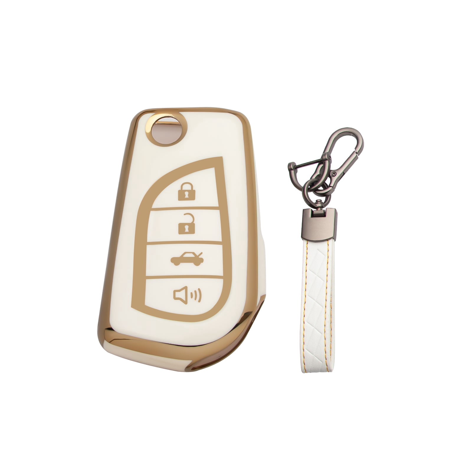 Xotic Tech White TPU Full Seal Remote Folding Key Fob Cover Holder w ...