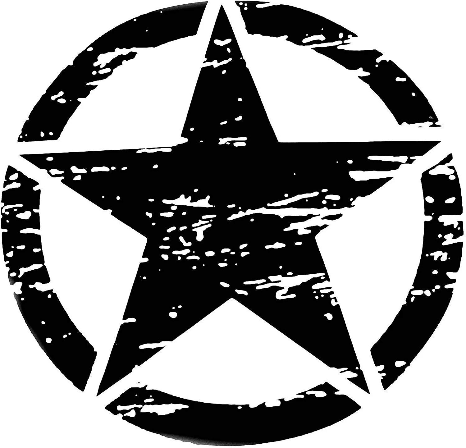 Xotic Tech for Jeep Front Hood Sticker - Black Army Military Star Vinyl ...