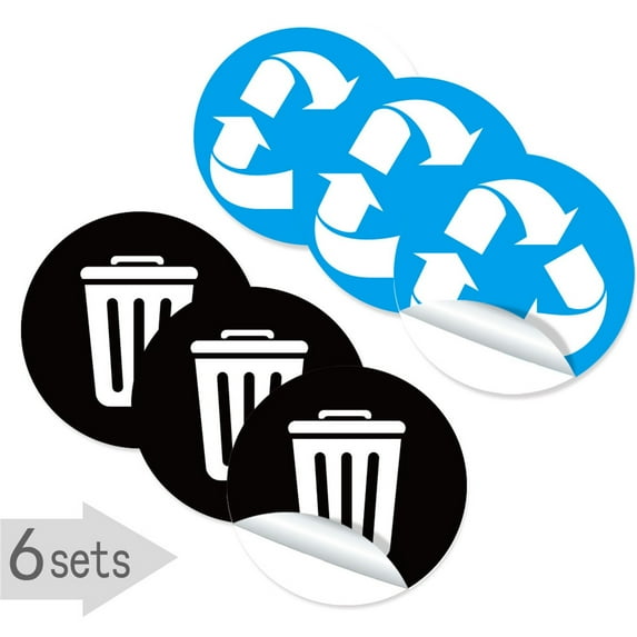 Xoxingysm Stickers Recyclable Non Recyclable Label Sticker Trash Can ...