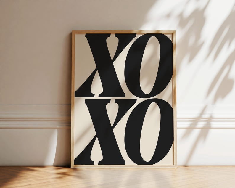 Xoxo Art Print, Typography Poster, Trendy Art, Retro Type Poster ...