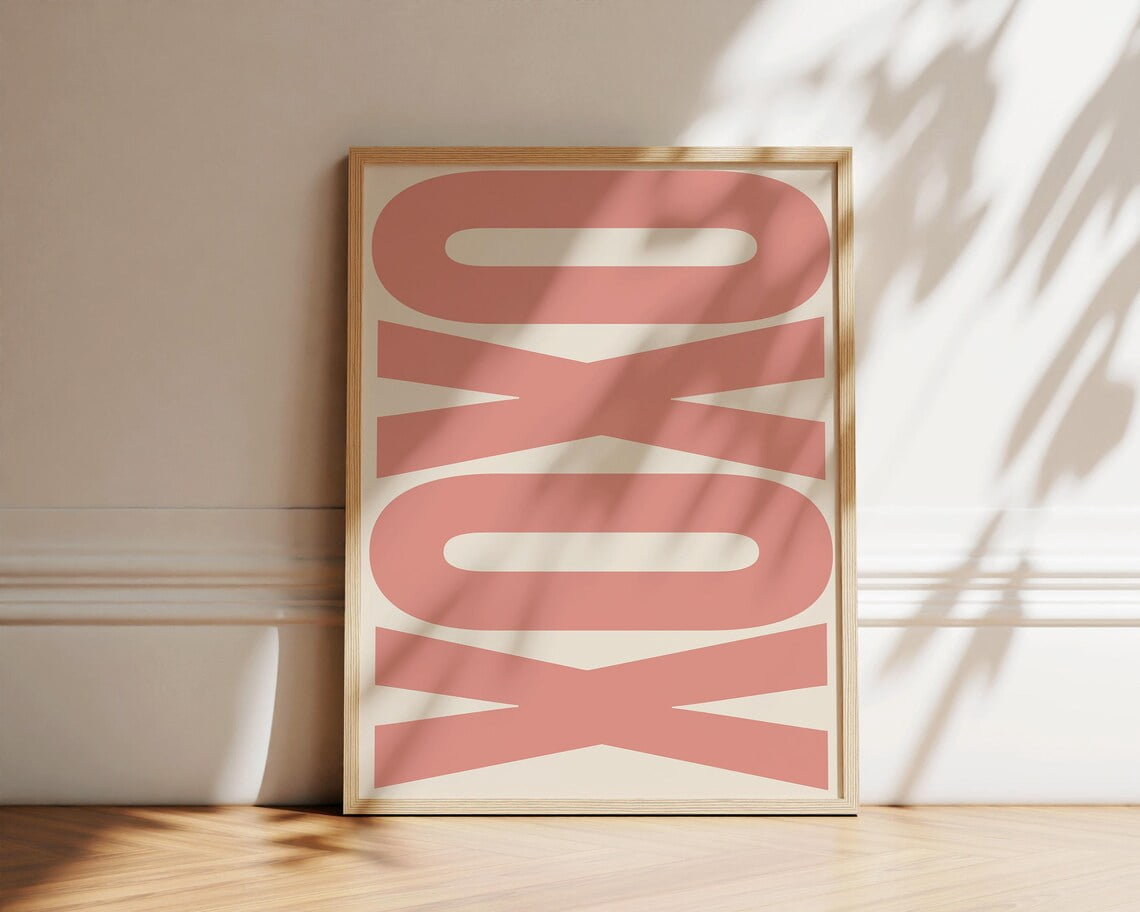 Xoxo Art Print, Typography Poster, Trendy Art, Retro Type Poster ...