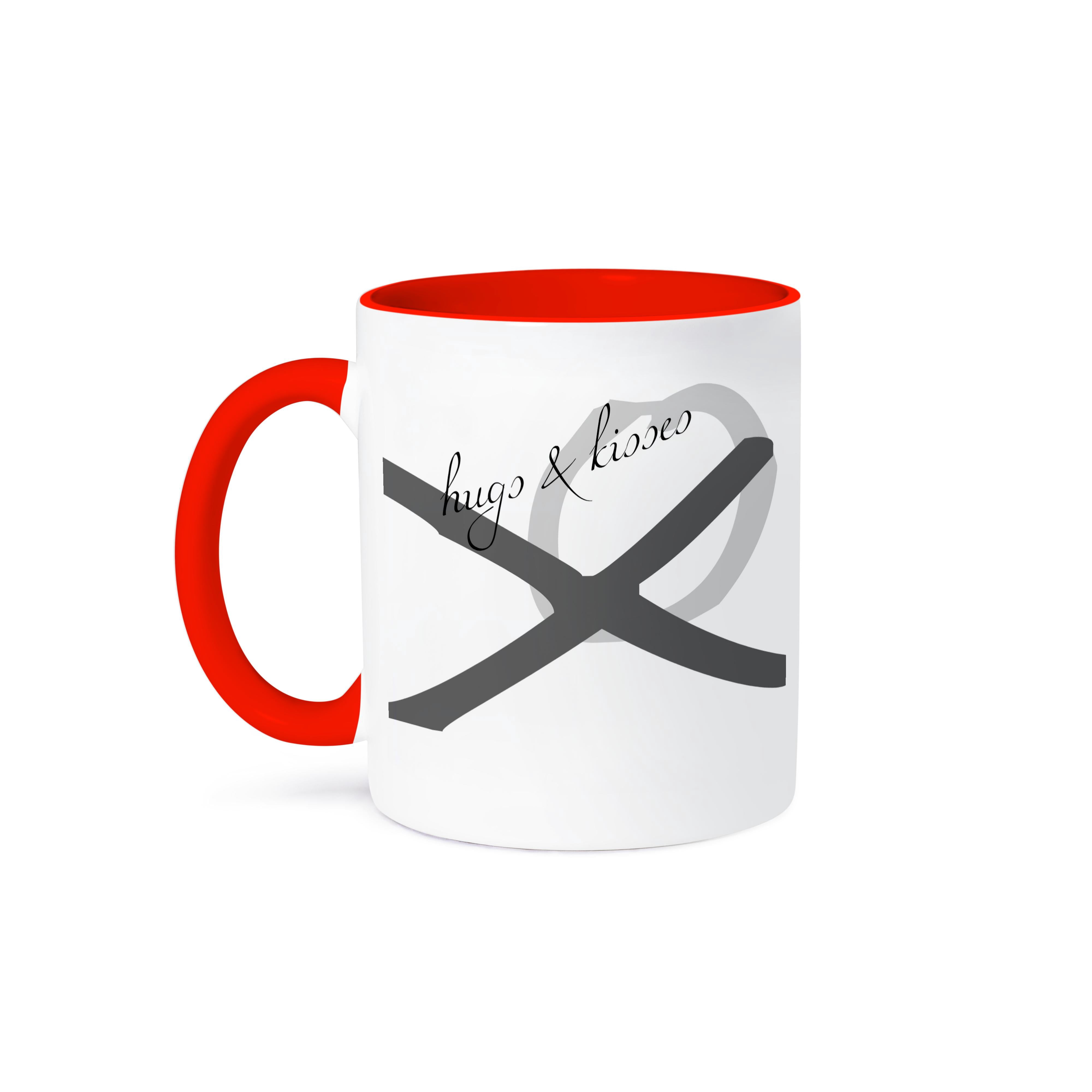 Xoxo Hugs And Kisses Flirty Fun Romantic Art, 15oz Two-Tone Red Mug ...