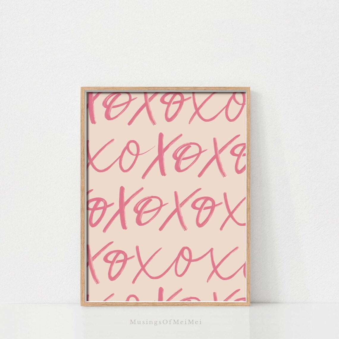 Xoxo Posterpink Wall Art Girls Valentine Room Decor Mantel Pink Nursery ...