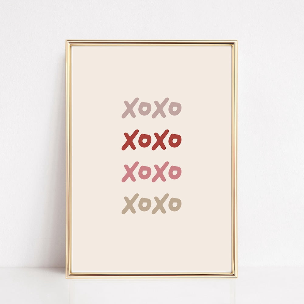 Xoxo Print, Pink And Red Wall Art, Roman.Tic Wall Art, Love Day Decor ...