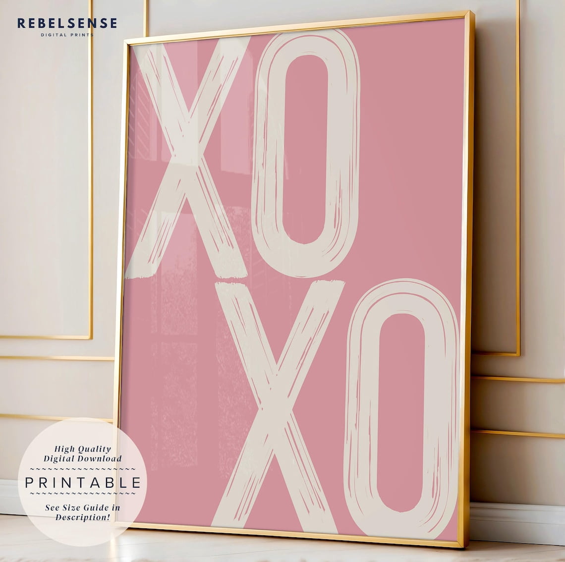 Xoxo Print, Pink Trendy Retro Print, College Dorm Decor, Apartment ...