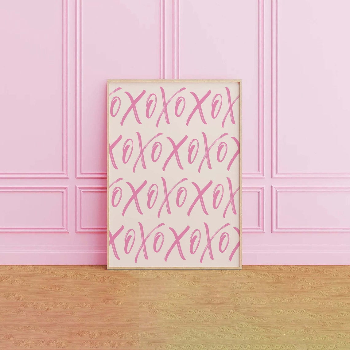 Xoxo Script Poster Valentine S Day Decor Pink Wall Art Trendy Cute ...