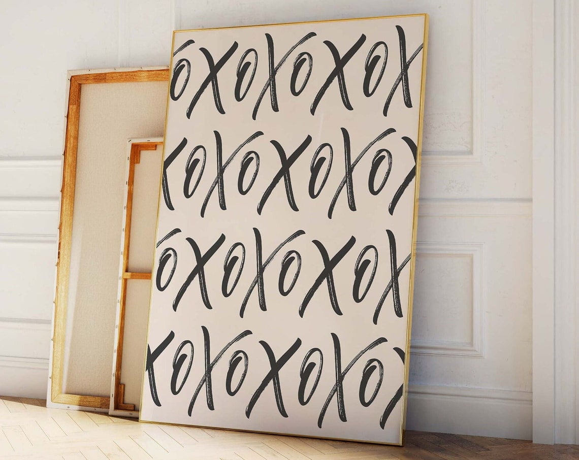 Xoxo Script Print, Art, Valentine'S Day Decor, Neutral Wall Art, Trendy ...