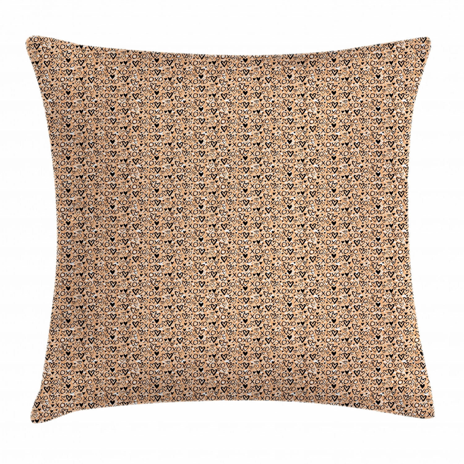 Xoxo Throw Pillow Cushion Cover, Pattern with Group of Doodle Heart ...