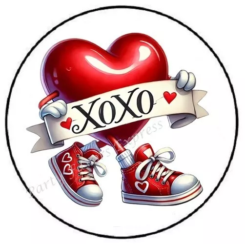 Xoxo Valentines Day Heart Shoes Sticker Party Favors Sticker Envelope ...