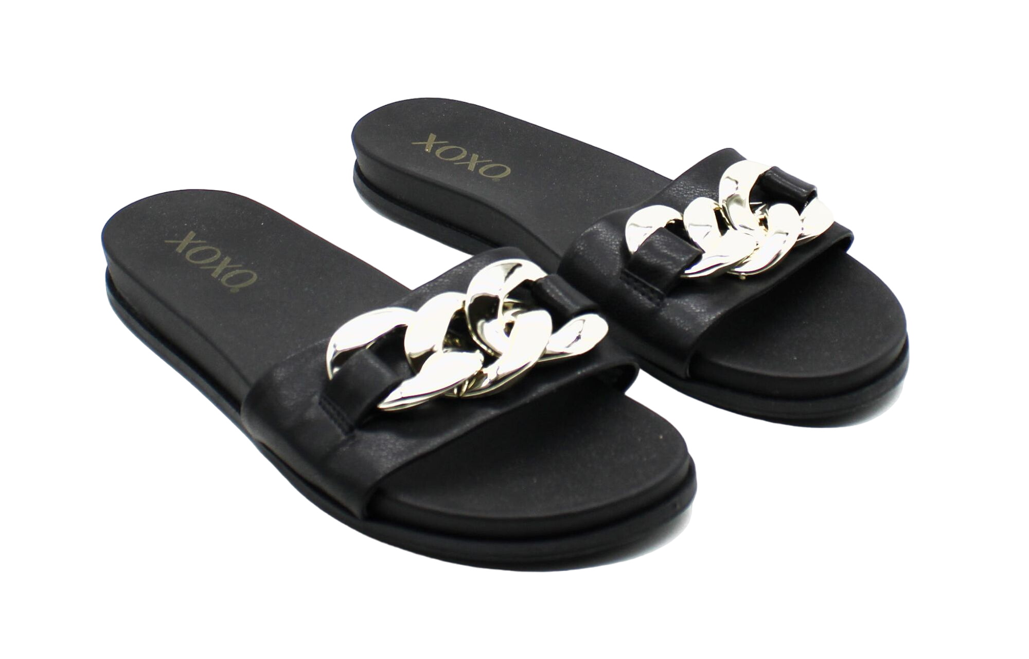Xoxo Women's Jolene Flat Sandals - Black - Walmart.com