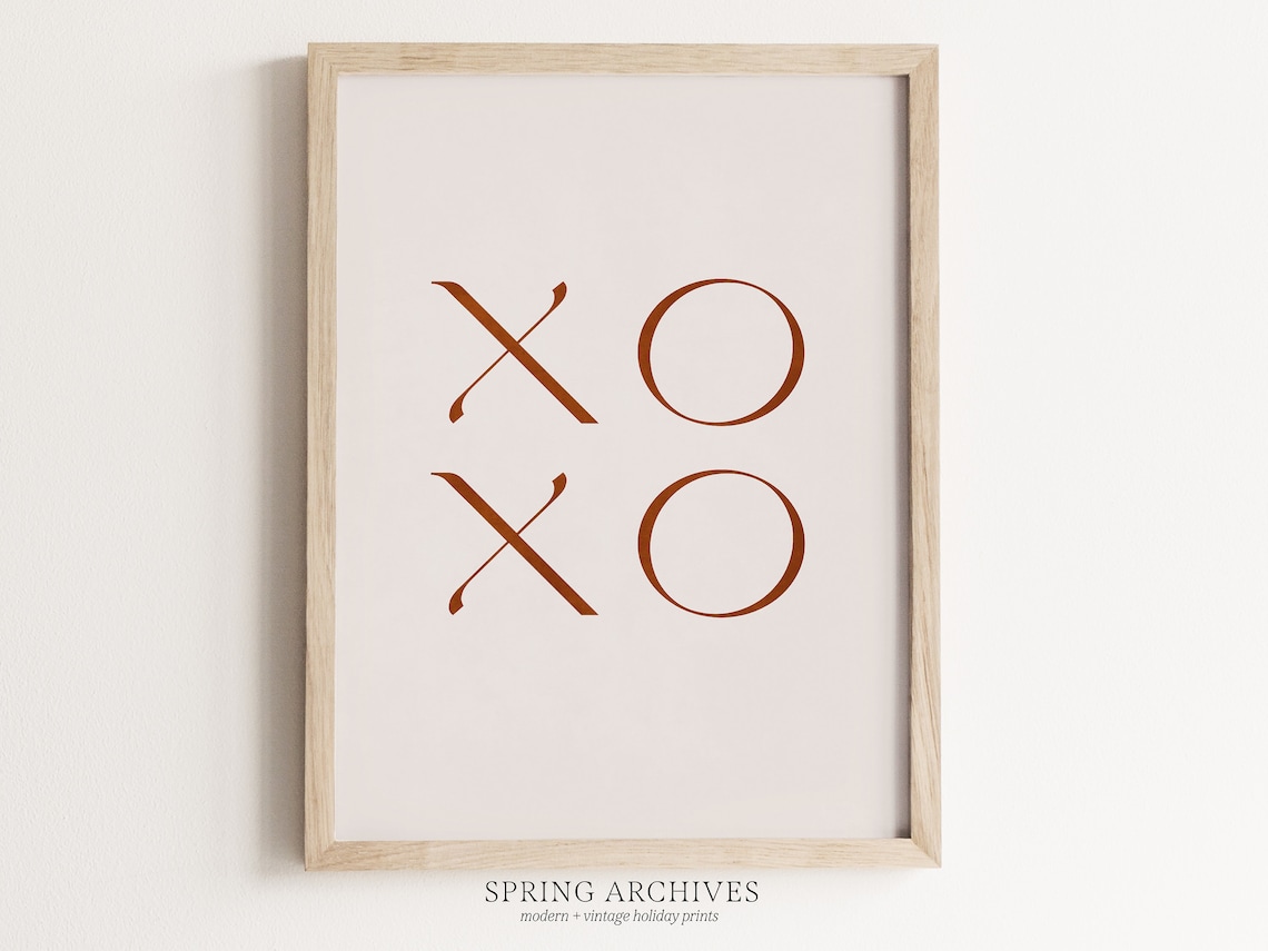 Xoxo Word Art Poster, Minimalist Valentines Day Art Poster, Wall Art ...