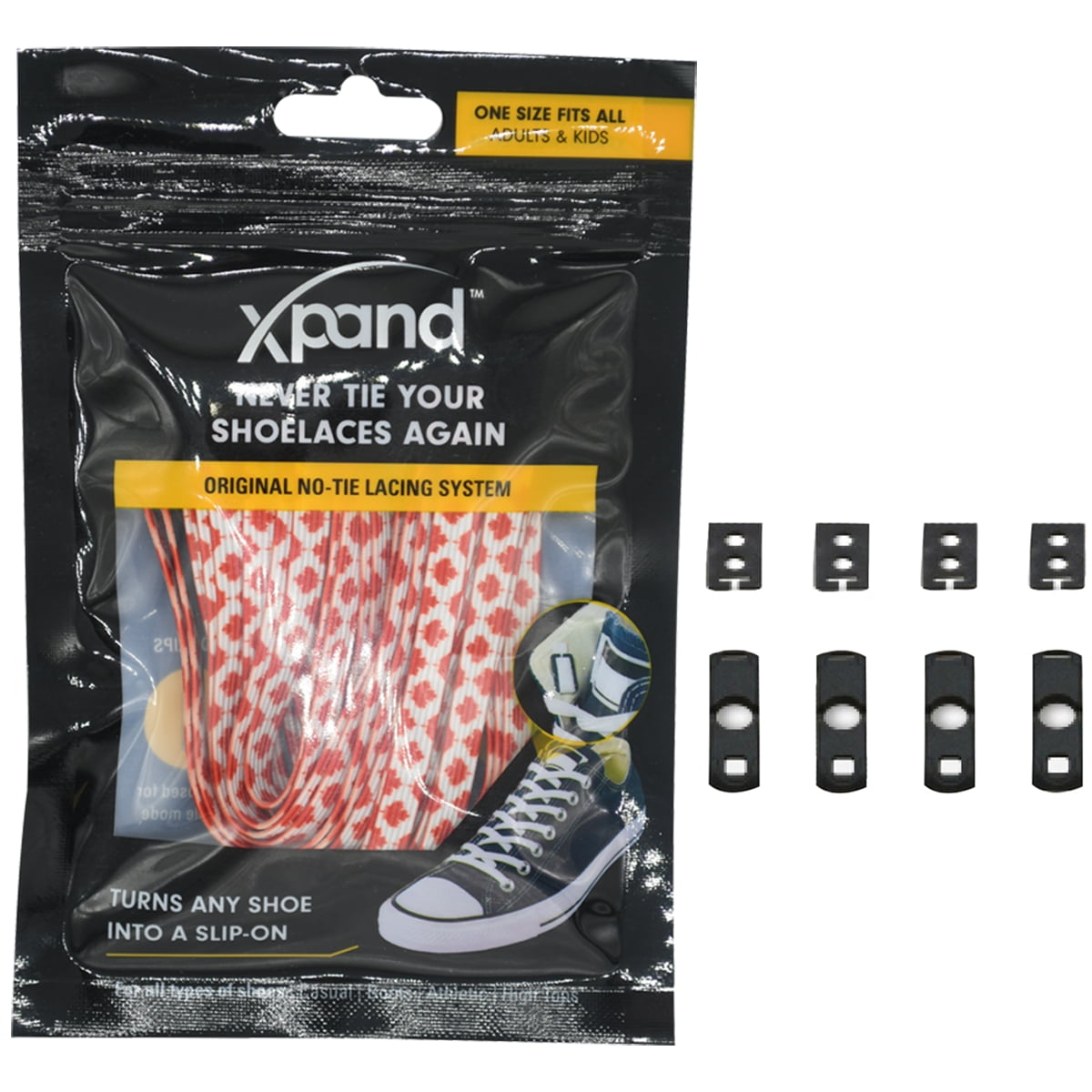 Xpand Laces No-Tie One Size Elastic Shoelaces - Maple Leafs - Walmart.com