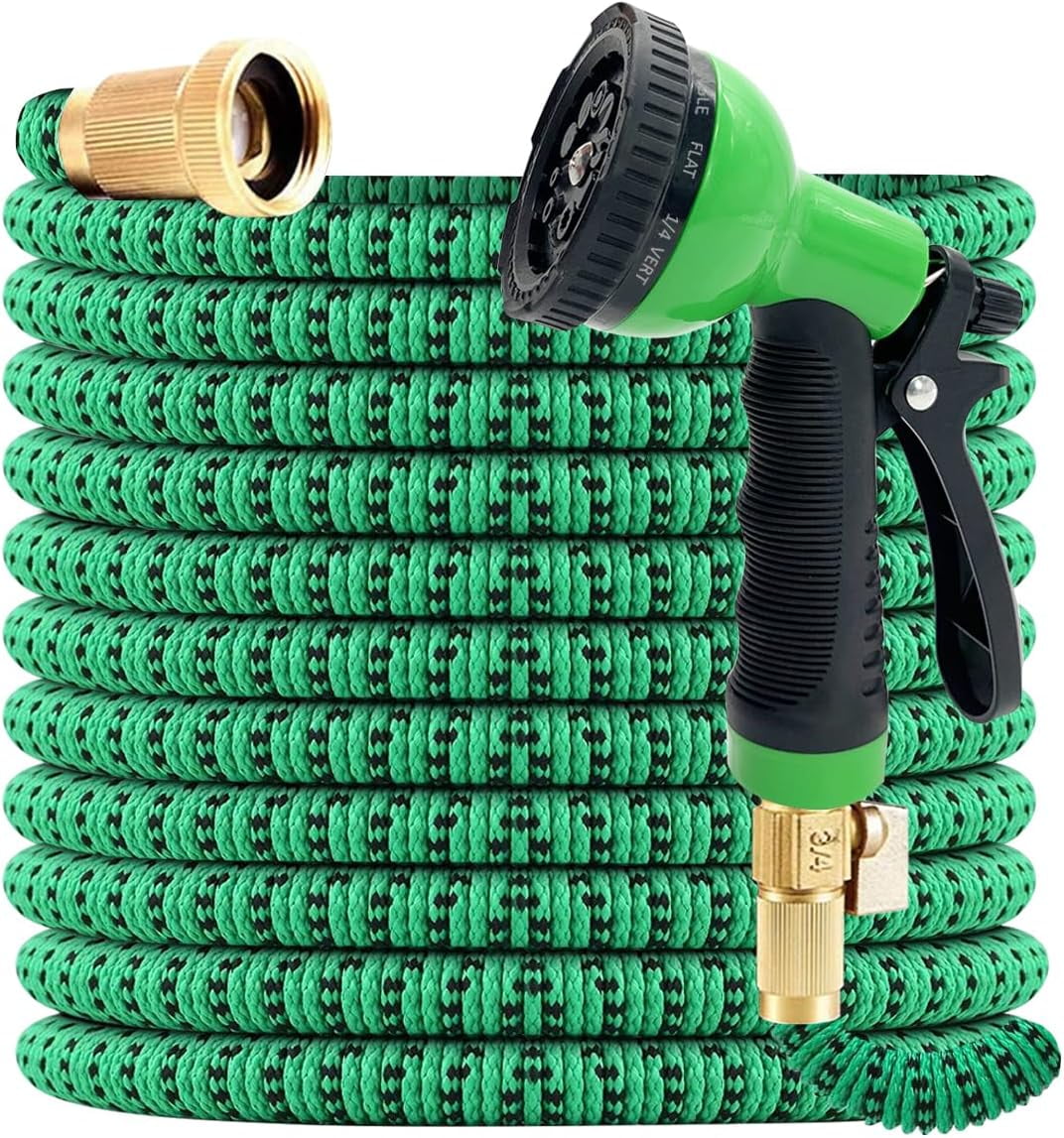 XpandaHose 50ft Expandable Garden Hose with Holder - Heavy Duty Superior Strength 3750D - 4 ...