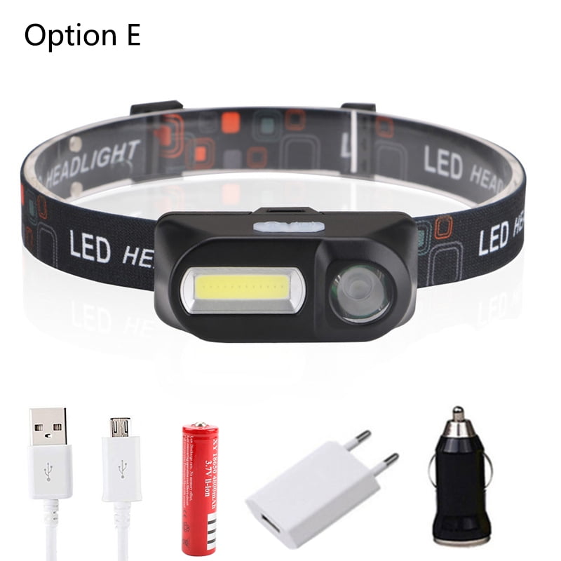 Xpe+Cob Rechargeable Led Headlamp, 6 Lighting Modes, Powered By 18650 ...
