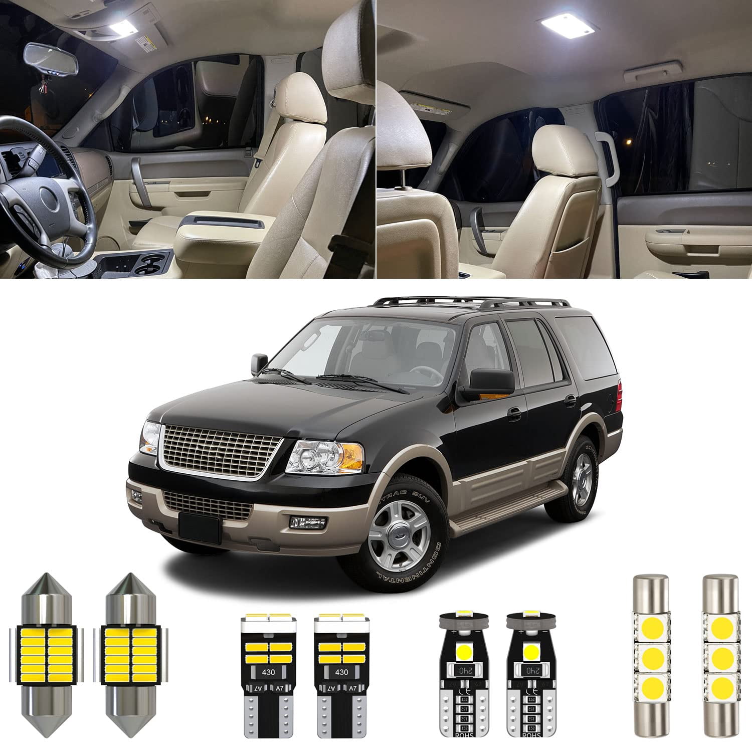 Xpismii 13 Piece 6000K KEF16 White Expedition LED Interior Light Kit ...