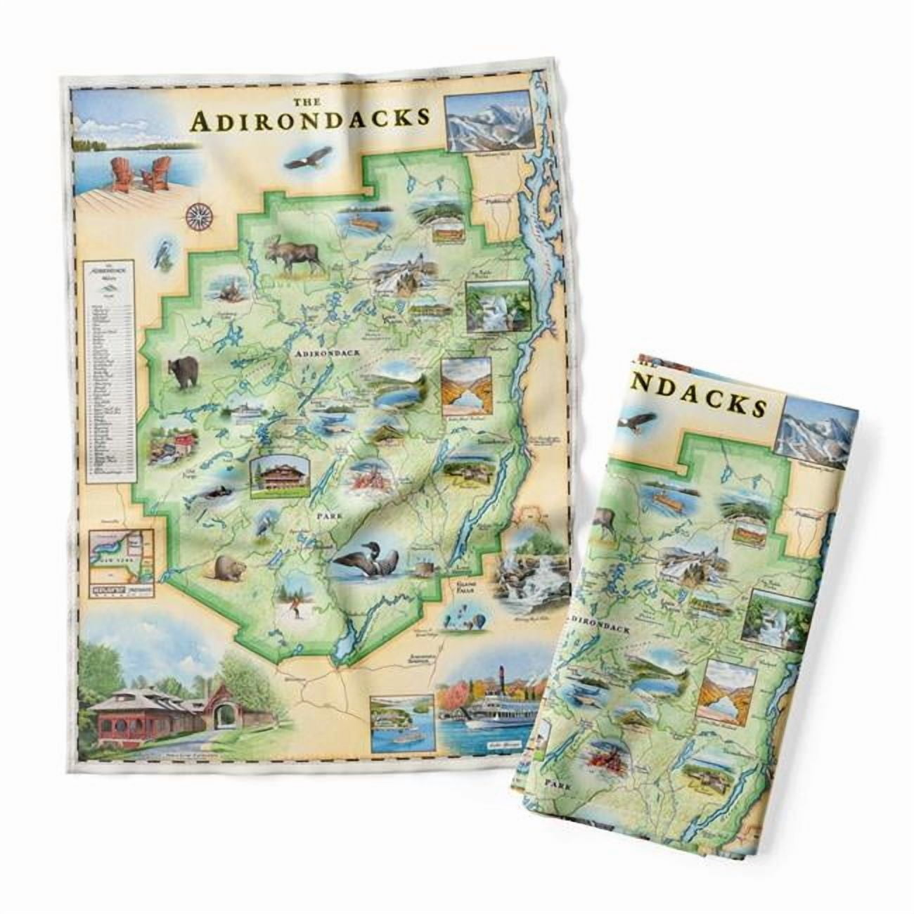 Xplorer Maps DT_ADKS Adirondacks Map Kitchen Towel - Walmart.com