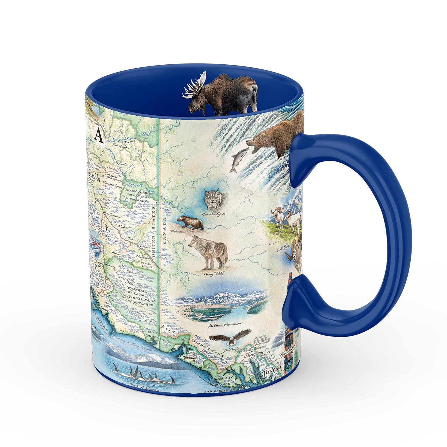 Xplorer Maps Alaska State Map Ceramic Map Mug Coffee Cup, Tea, Cocoa ...