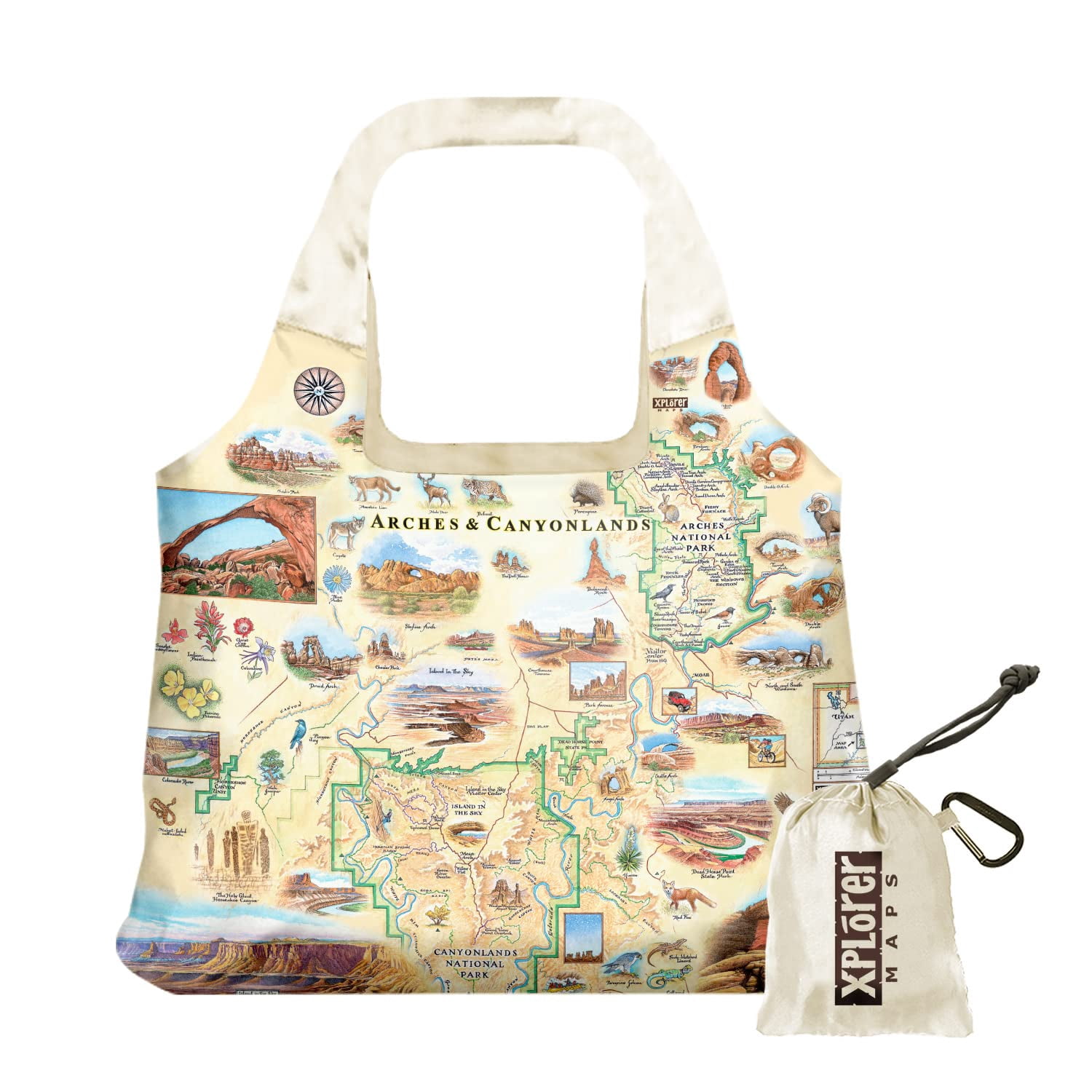 Xplorer Maps Arches and Canyonlands National Park Map Pouch Tote with ...
