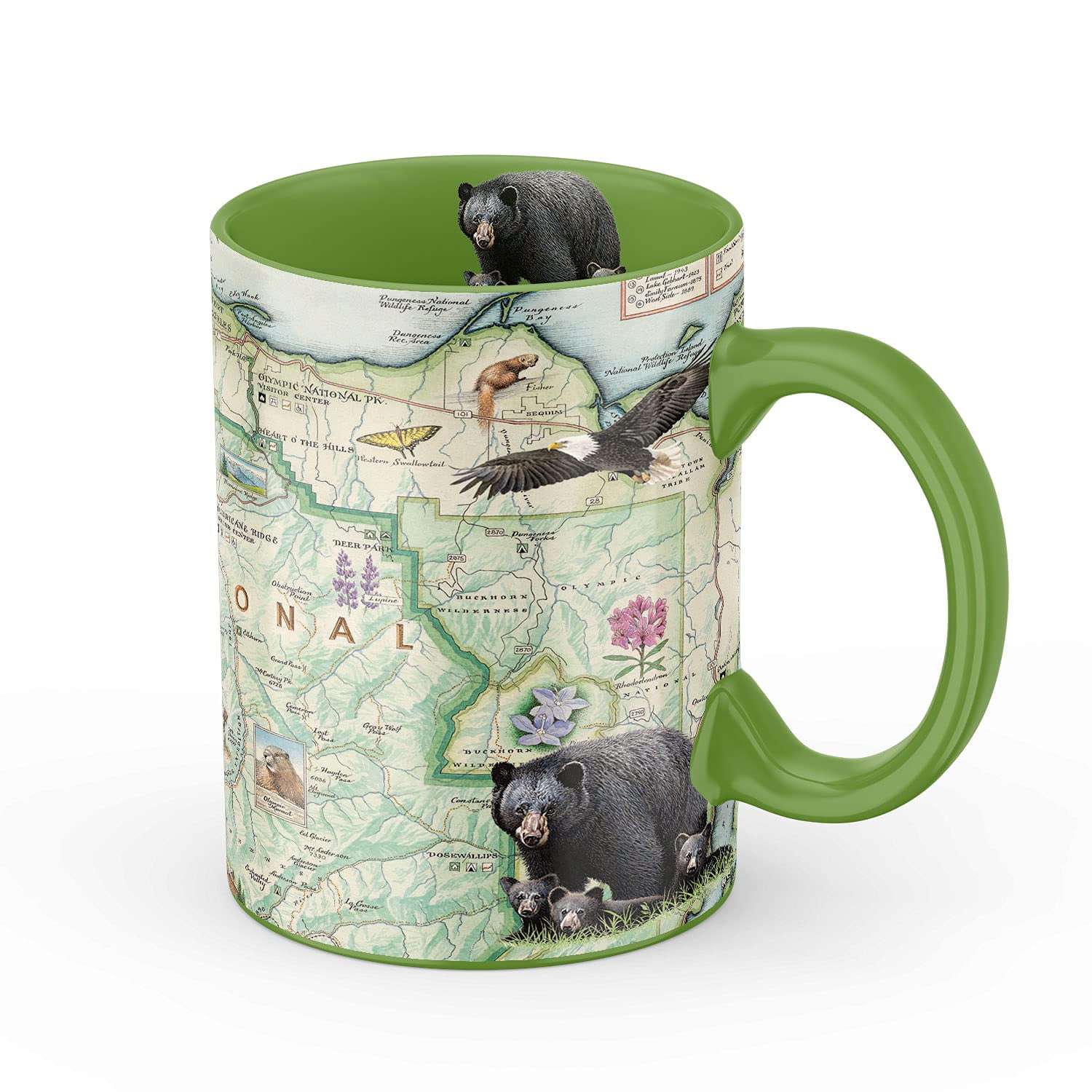 Xplorer Maps Olympic National Park Map Ceramic Mug (Large 16oz) Coffee ...