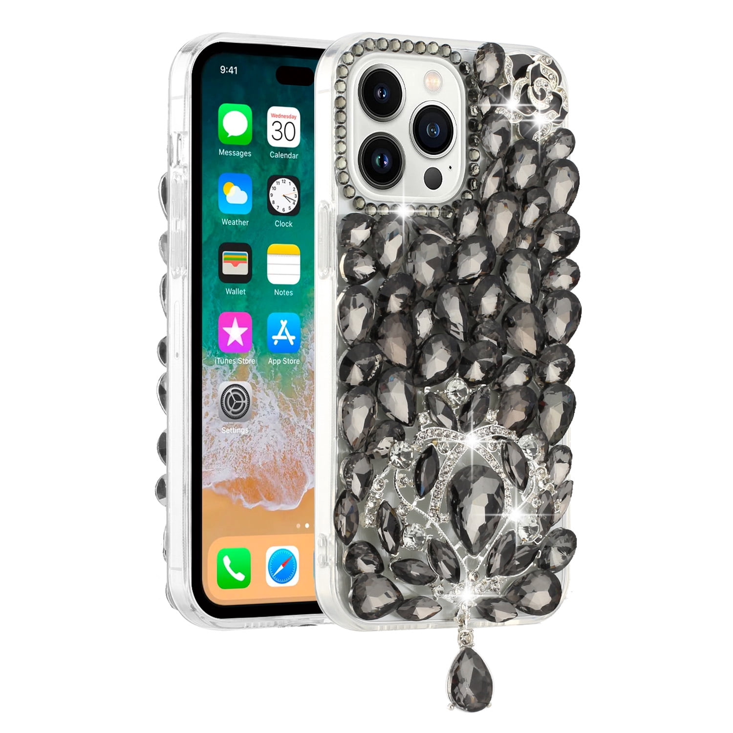 Xpm Compatible with Apple iPhone 13 Pro Max (6.7") Bling Crystal 3D ...