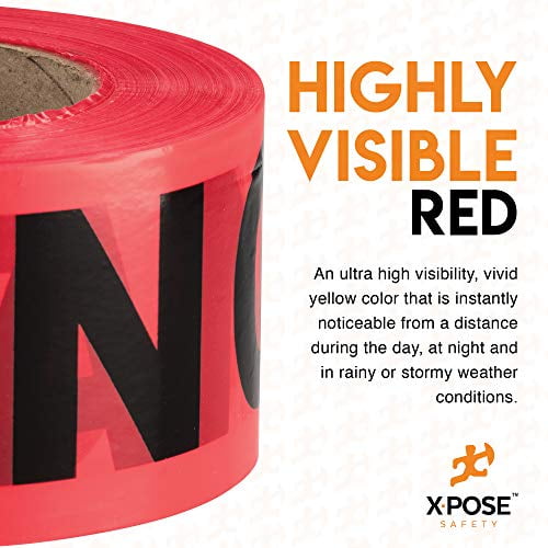 Xpose Safety 24pk Danger Do Not Enter Tape Roll - 24 Rolls - 1000 Ft x 3 Inch Wide Each - Red ...