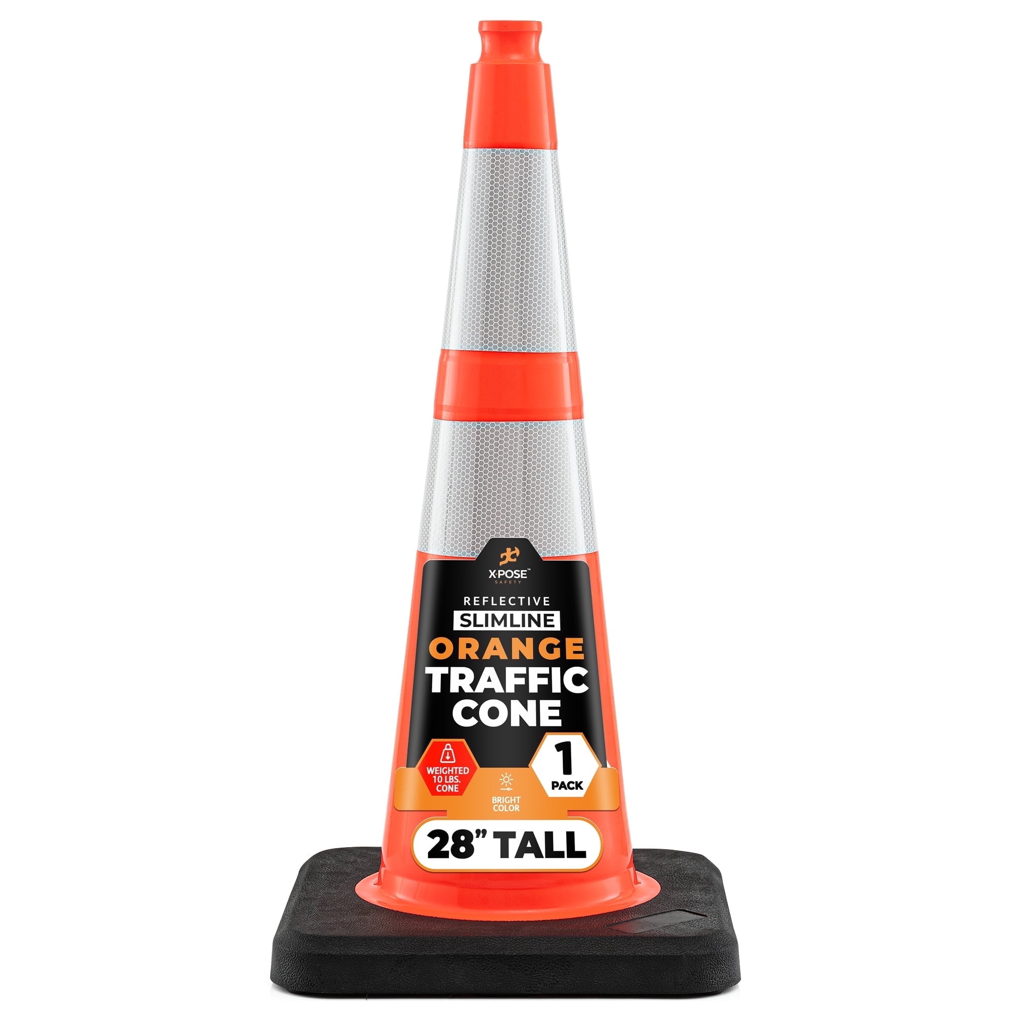 Xpose Safety 36 Inch Orange Slim Line Traffic Cones Heavy Duty 12lb ...