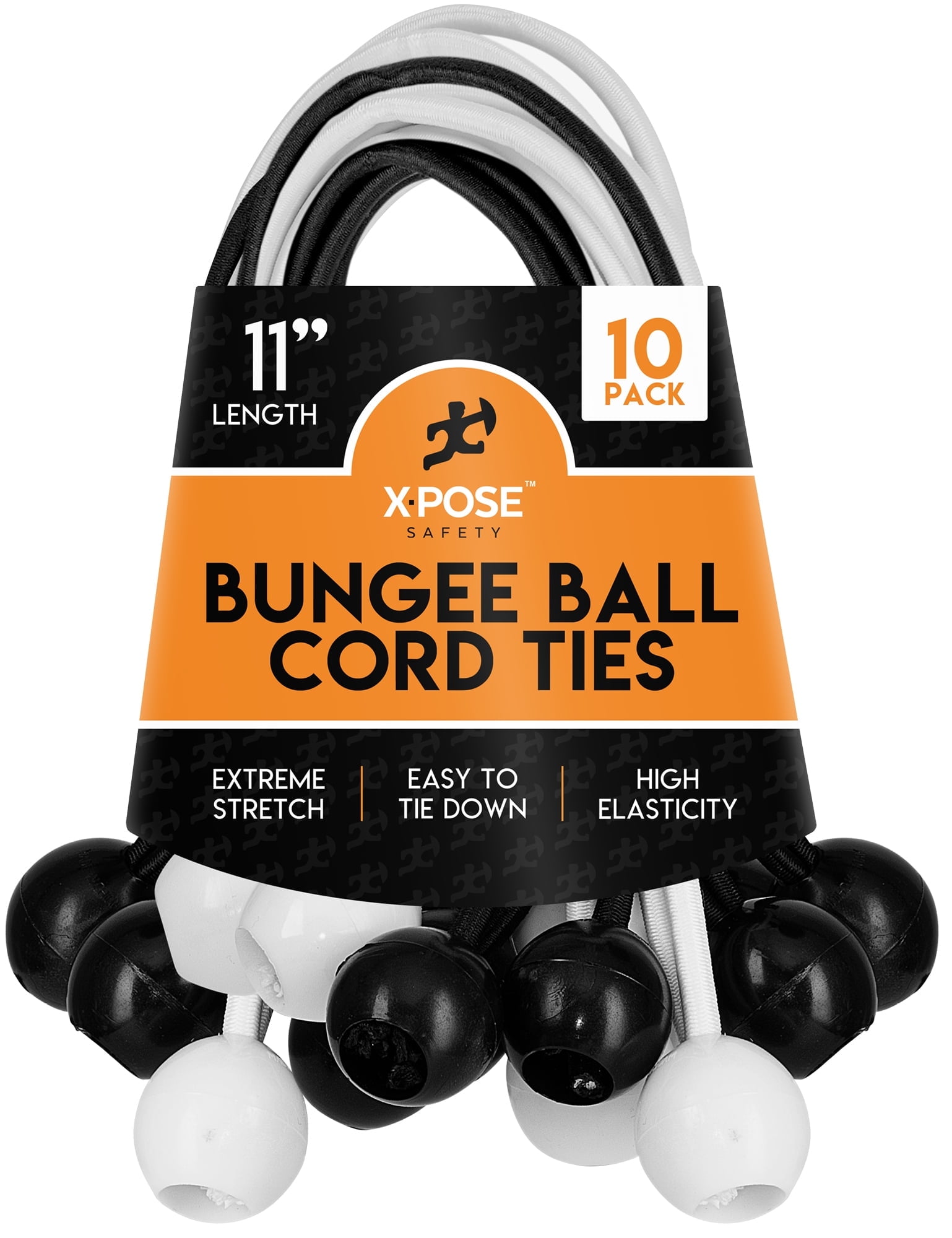 Xpose Safety Bungee Ball Cords 11" 10 Pack Heavy Duty Assorted Colors ...