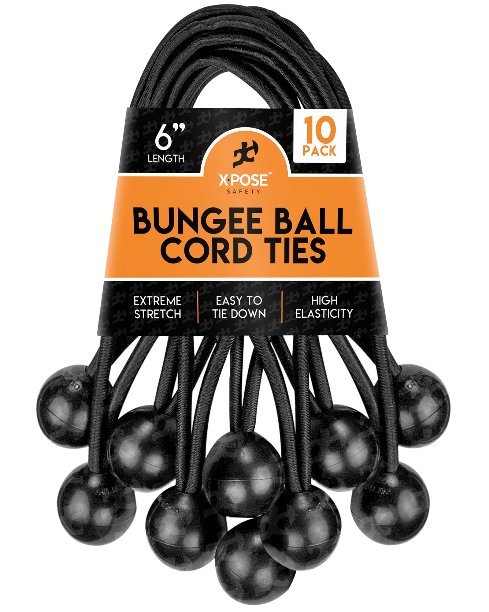 Xpose Safety Bungee Ball Cords - 6” 10 Pack - Stretch Rope for Canopies ...