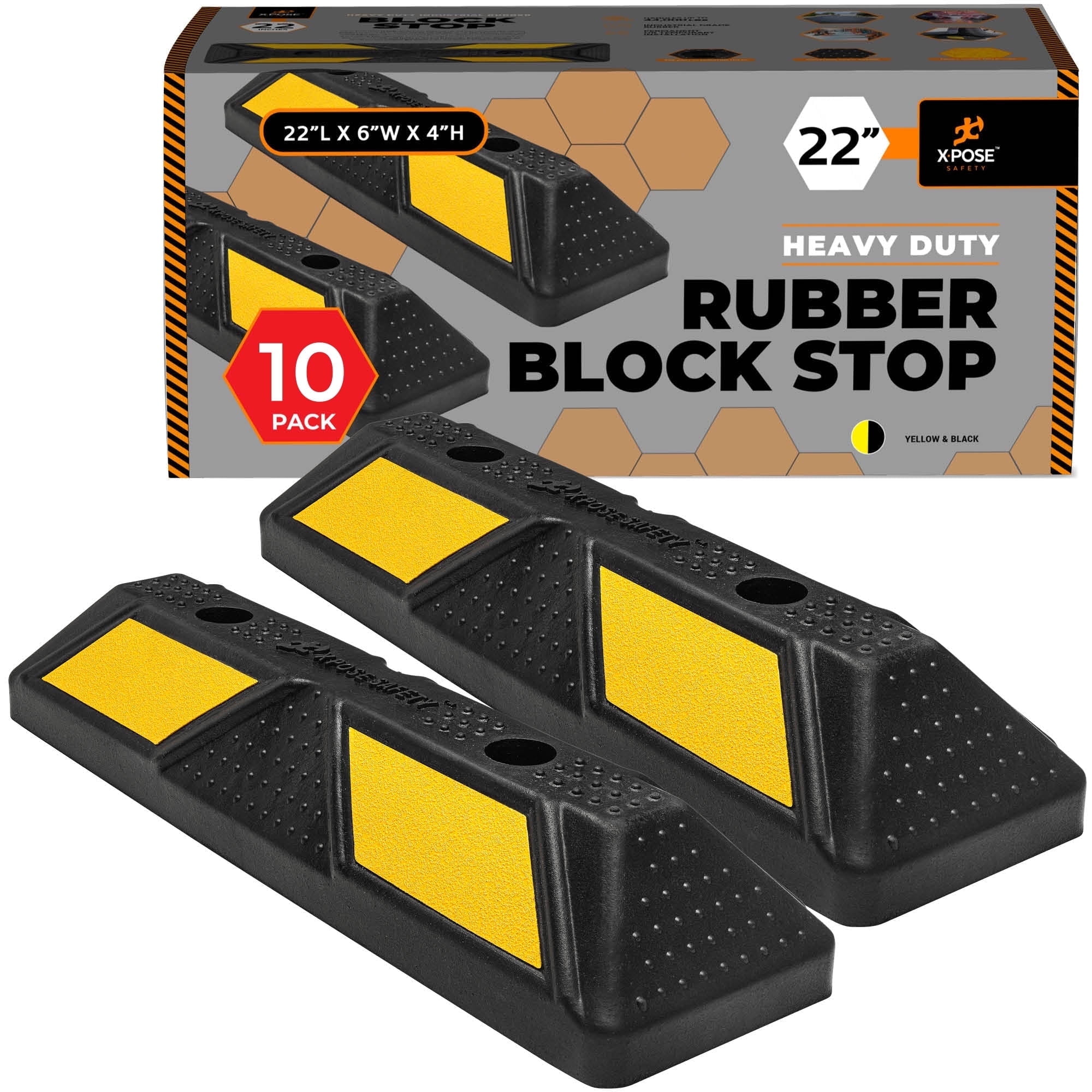 Xpose Safety Parking Block Curb Stop, 22" Heavy Duty Parking Stop ...