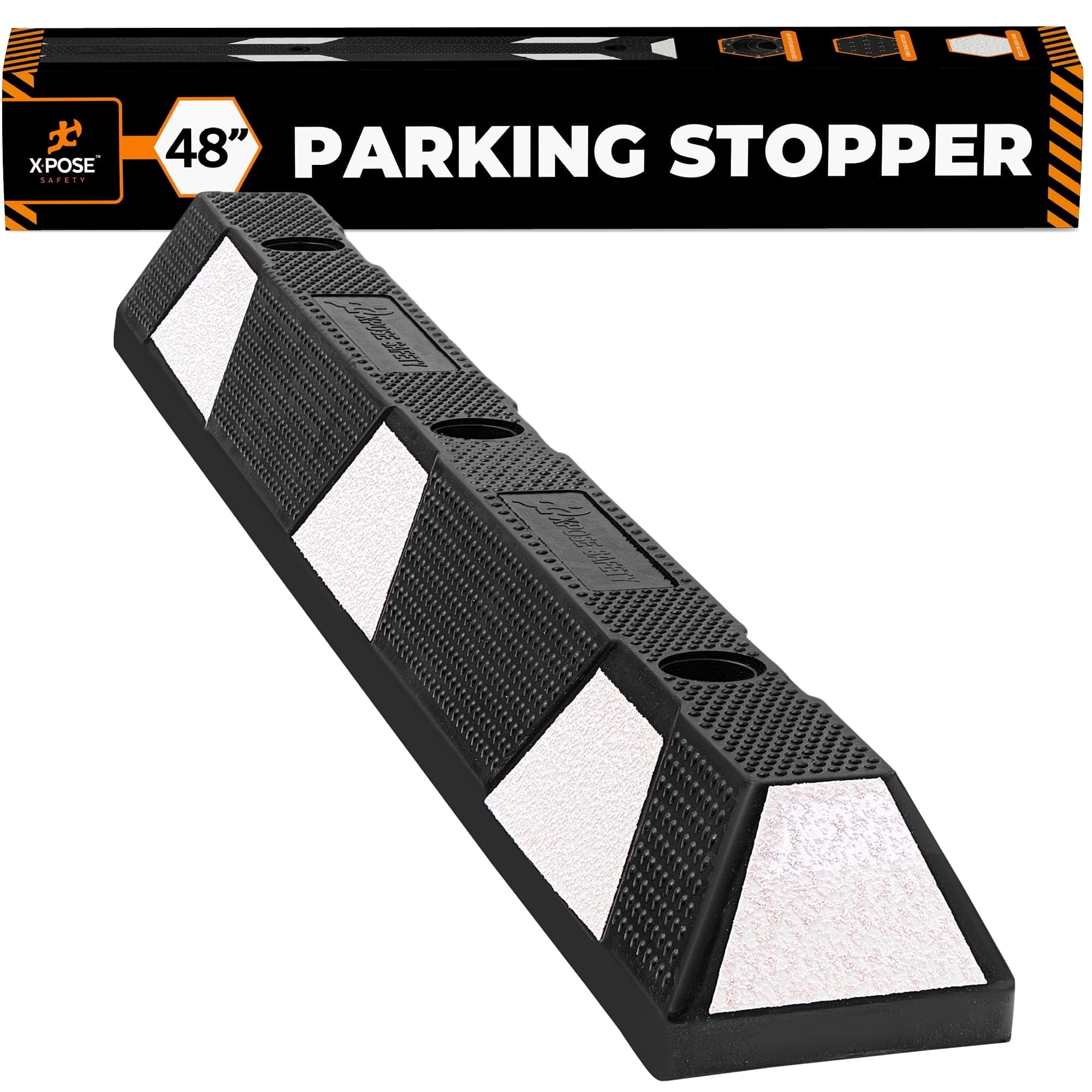 Xpose Safety Parking Block Curb Stop, 48" Heavy Duty Parking Stop ...